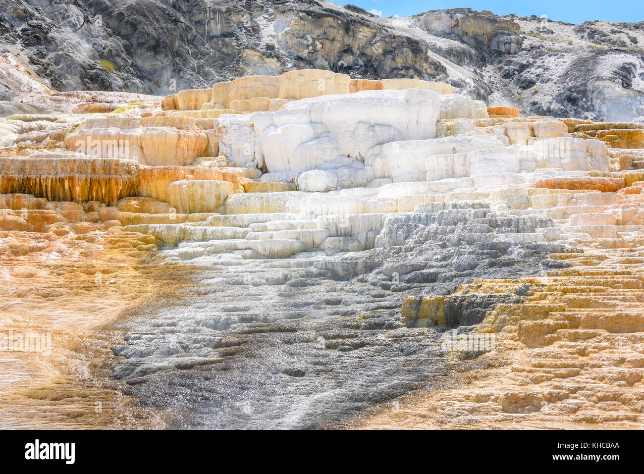 Palette Spring, Falls, Travertine Terrace, Mammoth Hot Springs ...