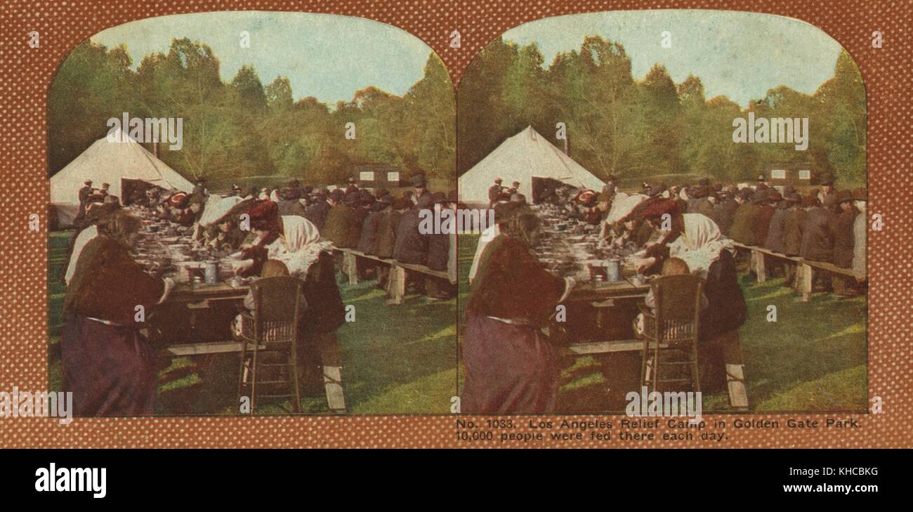 Los Angeles relief camp in Golden Gate Park 10, 000 people were fed ...