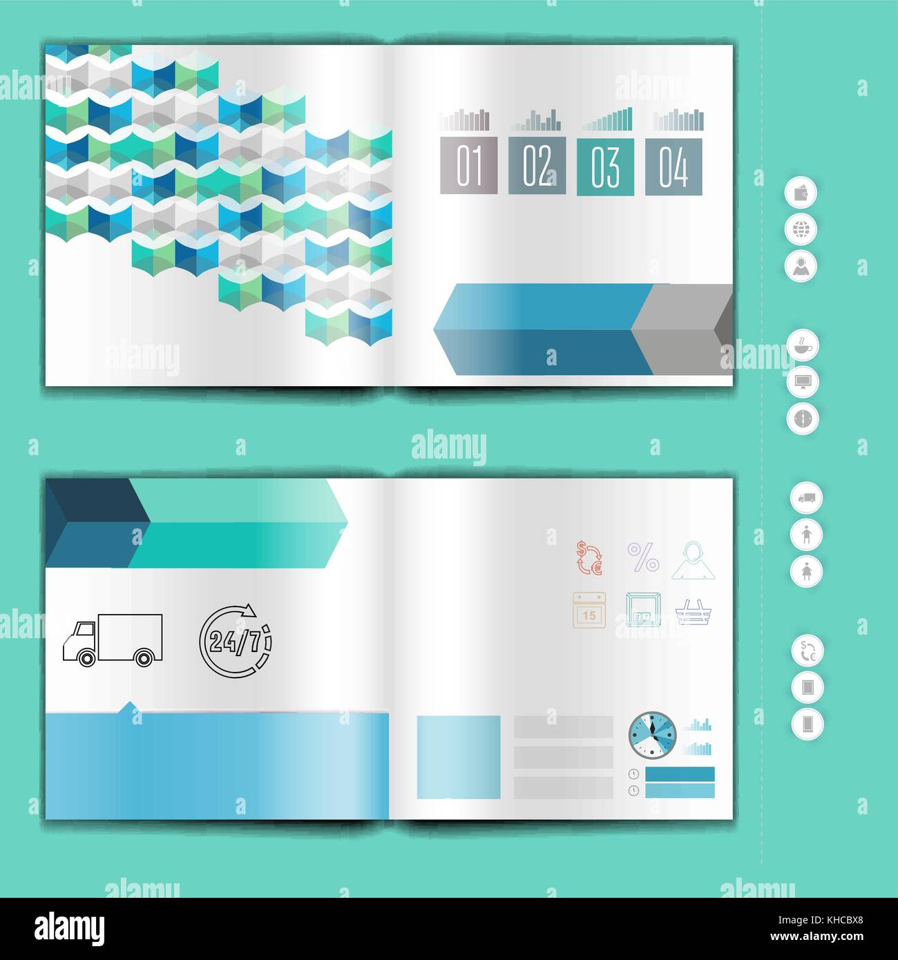 Corporate booklet promotion template with color elements. Vector ...