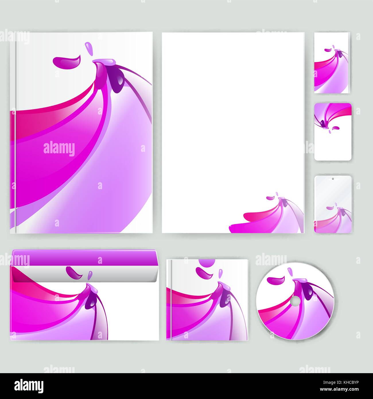 Corporate identity template with color elements. Vector company ...