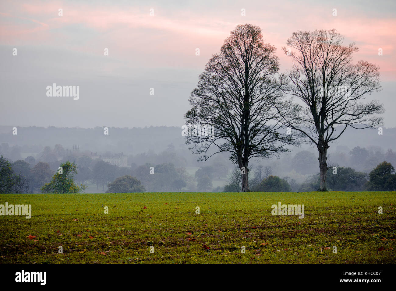 Penshurst Place ; walk around surrounding footpaths on a misty November ...