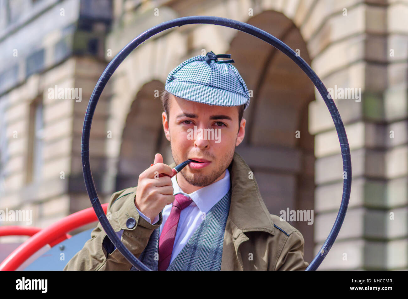 Male performer dressed as fictional character, private detective ...