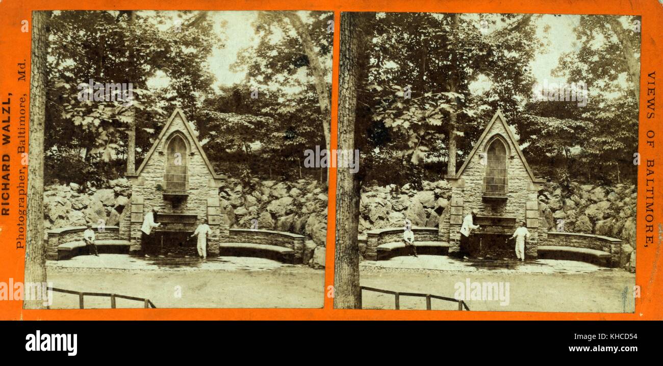 Water Fountain Druid Hill Park, Baltimore, Maryland, 1865. From the New ...