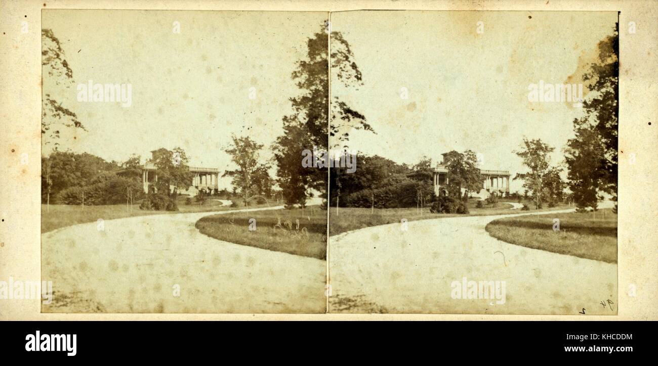 Distant view of the Mansion Druid Hill Park, Baltimore, Maryland, 1860 ...