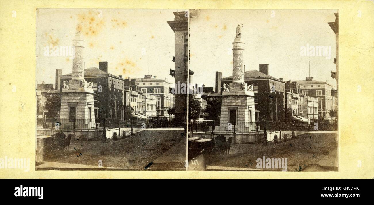 The Battle Monument, Baltimore, Maryland, 1860. From the New York ...
