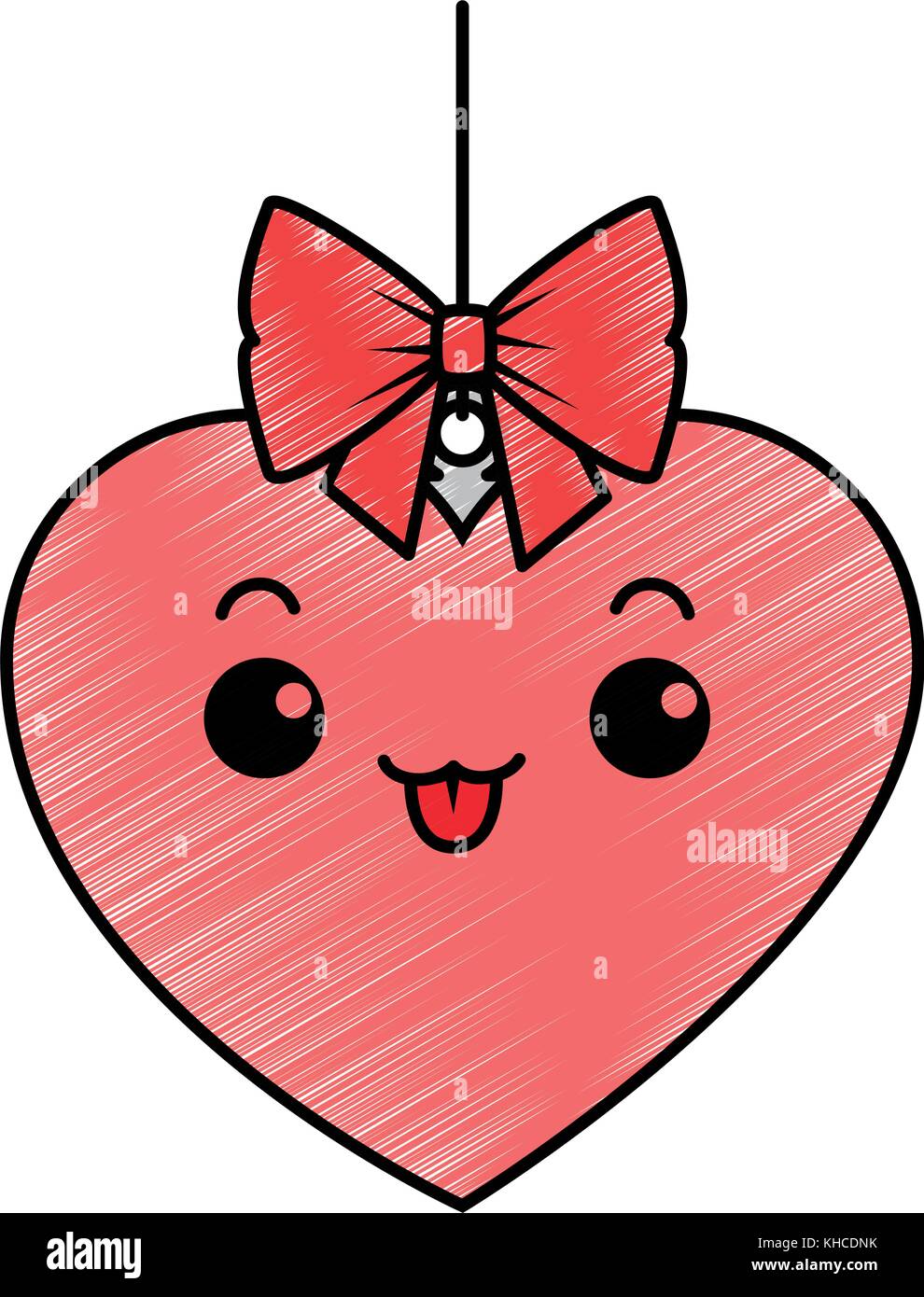 heart love kawaii character vector illustration design Stock Vector ...