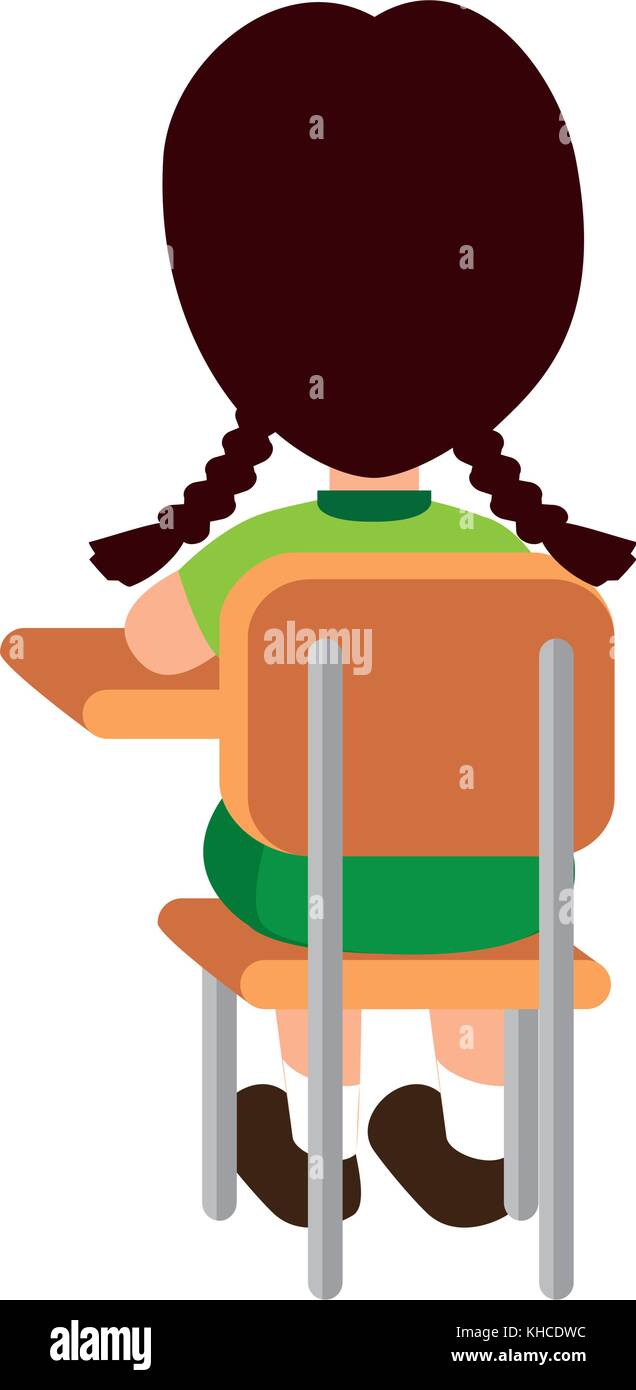 little student in school chair vector illustration design Stock Vector ...