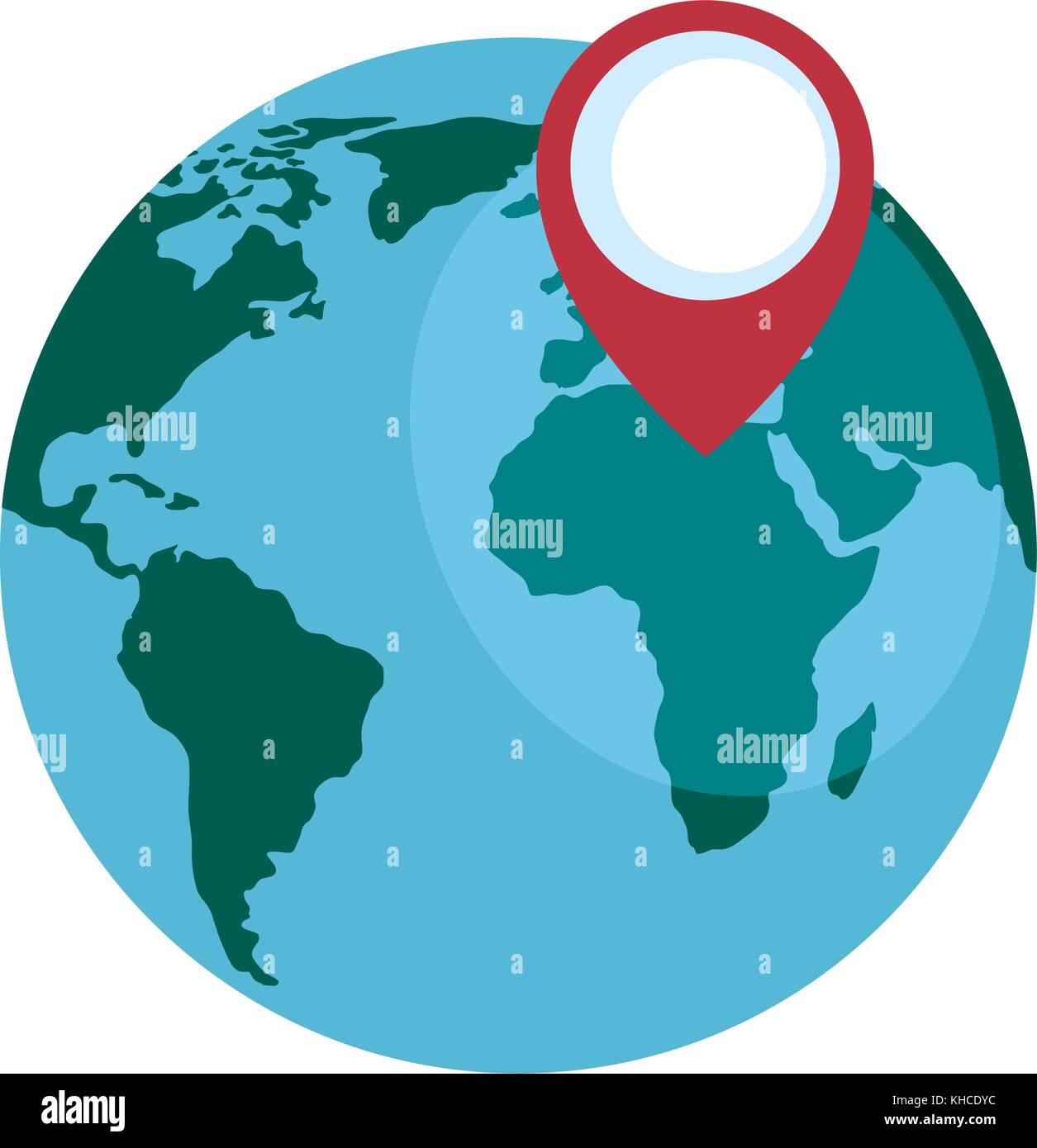 world planet earth with pin pointer vector illustration design Stock ...