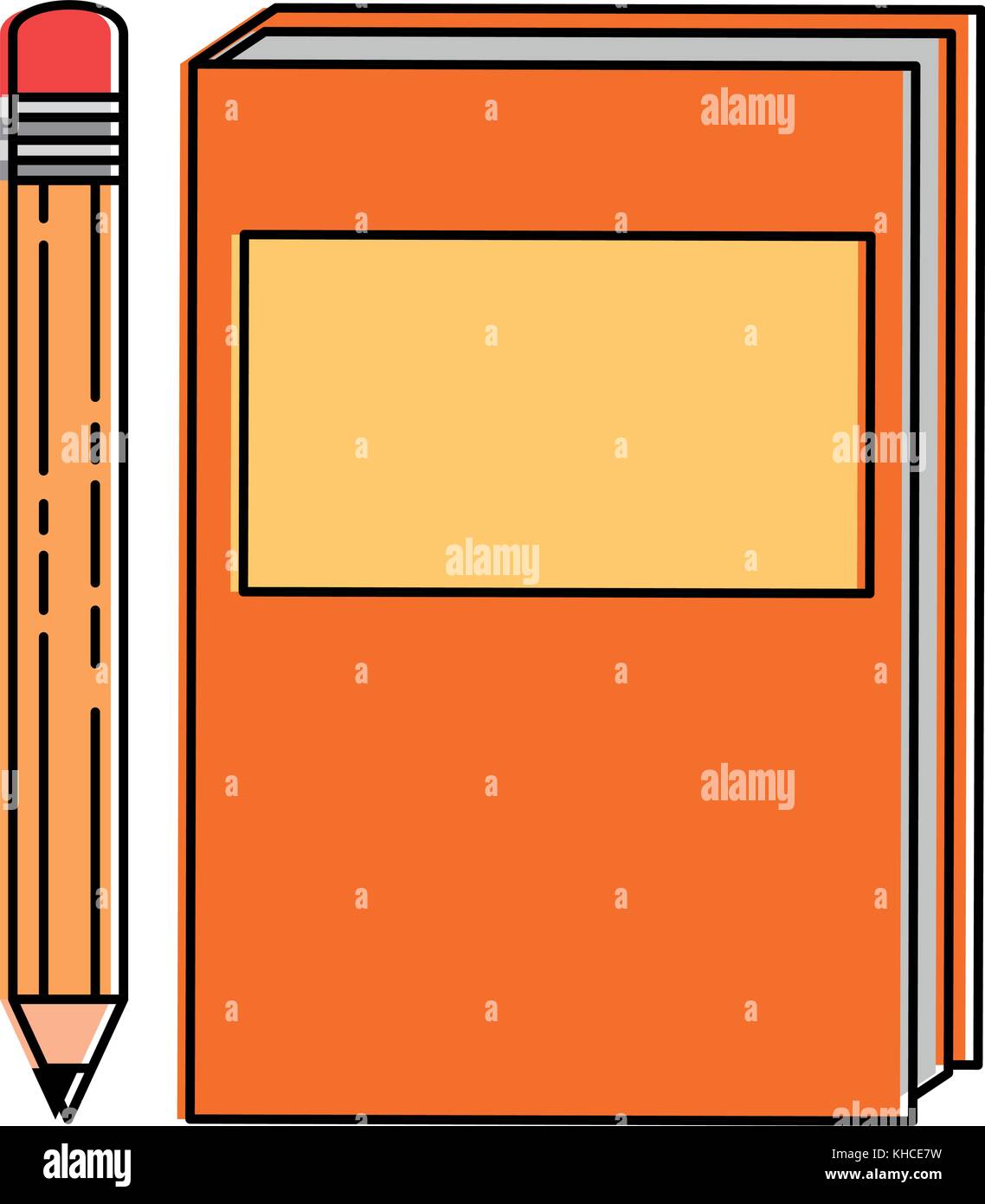 text book with pencil vector illustration design Stock Vector Image ...