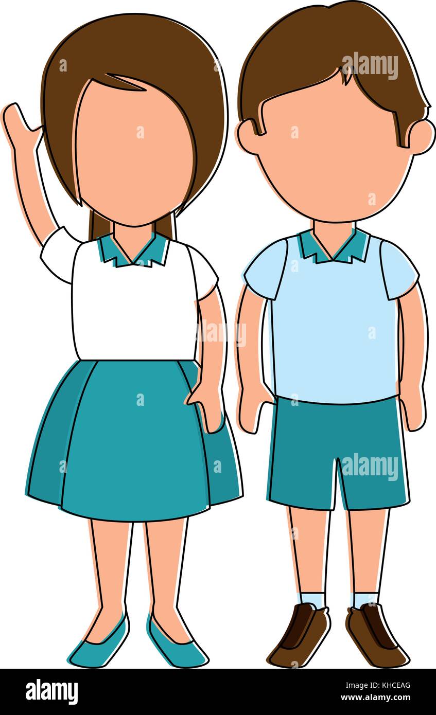 little students with uniform characters vector illustration design ...
