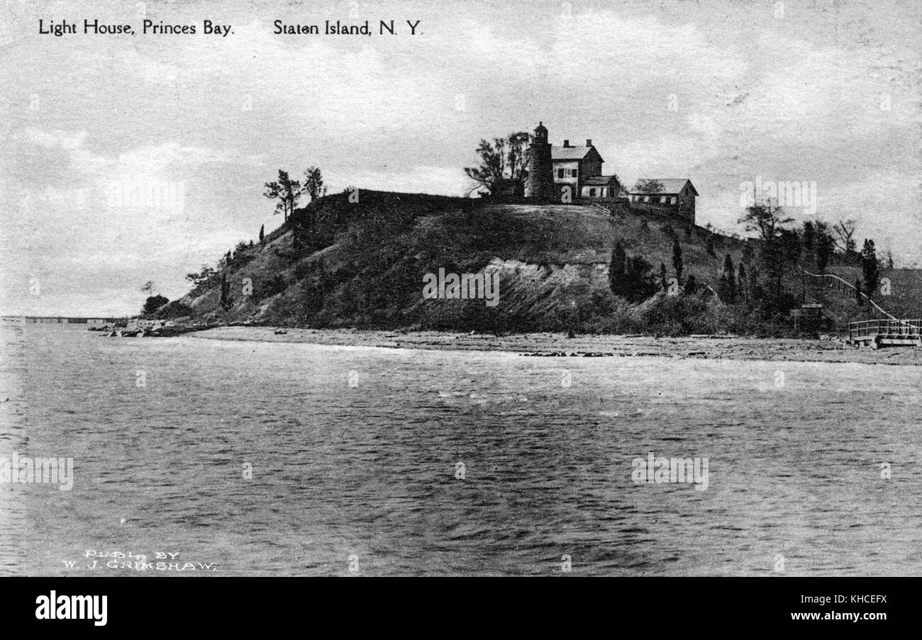 A postcard from a photograph of the lighthouse at Princess Bay, the ...
