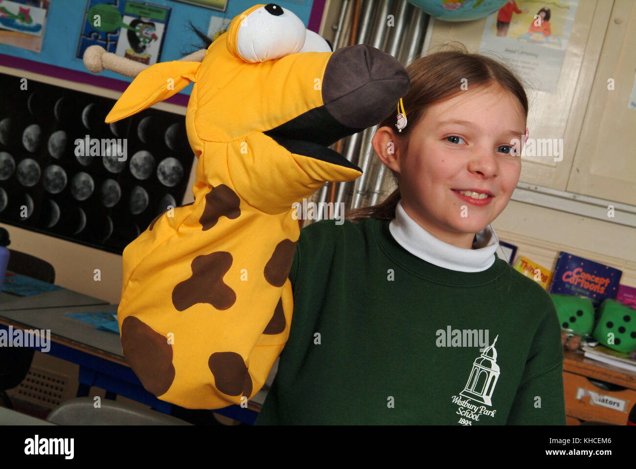 Teacher David Millington uses puppets, Gerald the Giraffe and Vinny the ...