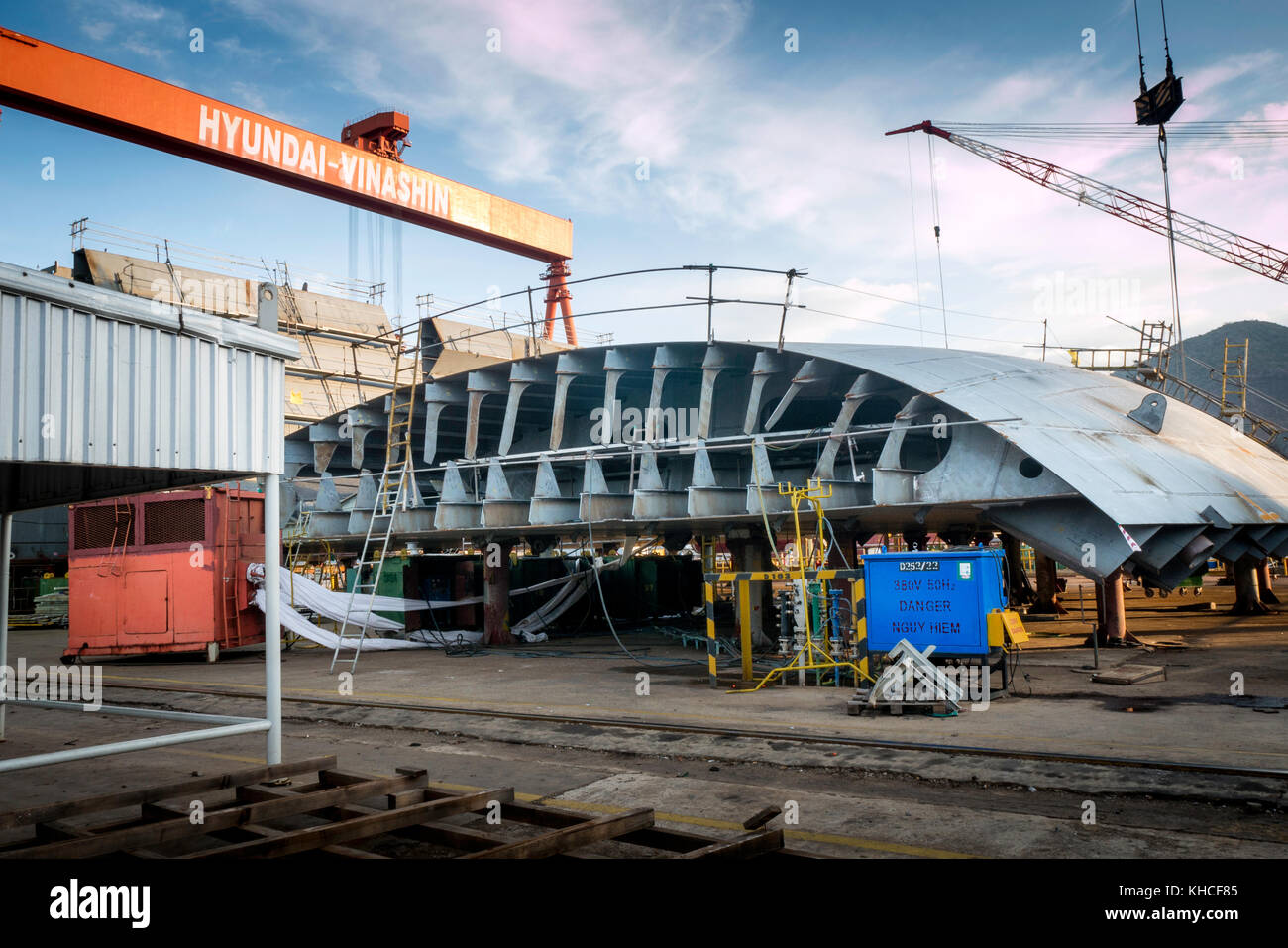 Ship blocks in dockyard. Camranh Shipyard. Vietnam Stock Photo - Alamy