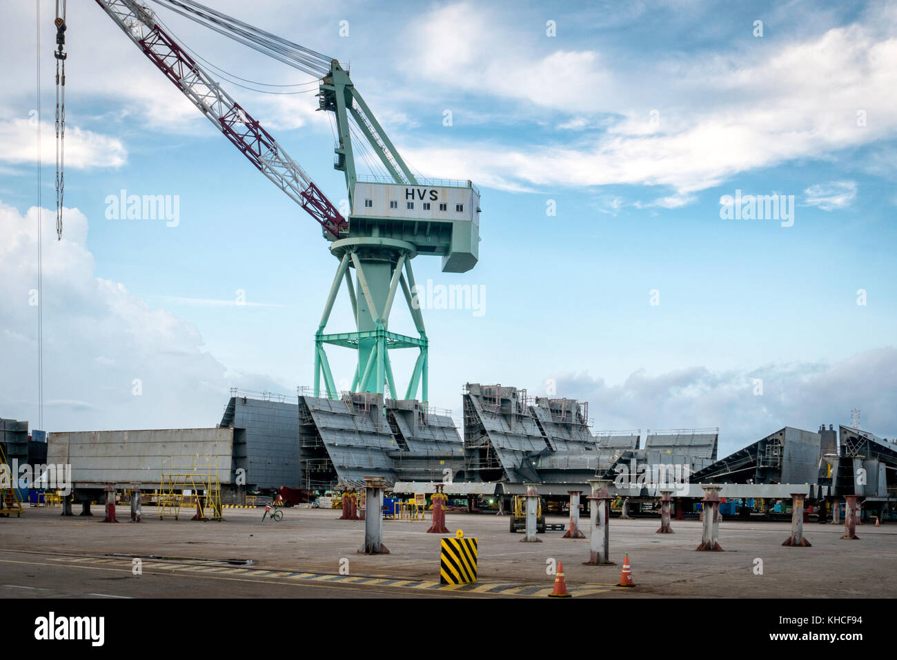Dock cranes in dockyard. Camranh shipyard. Vietnam Stock Photo - Alamy