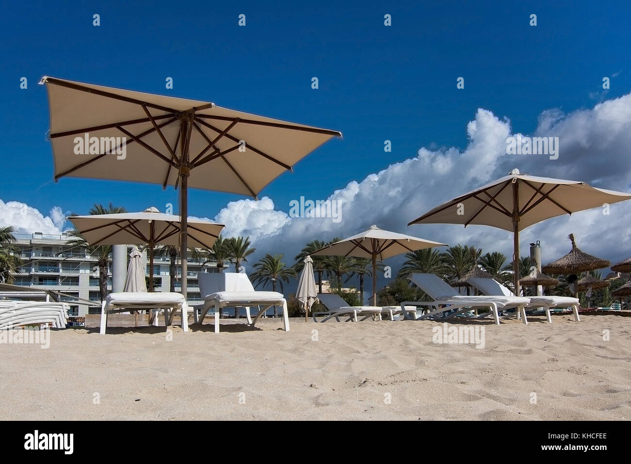 Sunny day parasols beach sandy spain hi-res stock photography and ...