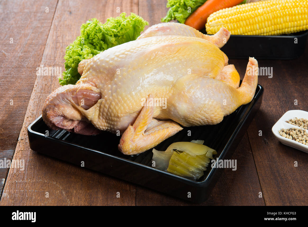 asian hot pot with chicken Stock Photo - Alamy