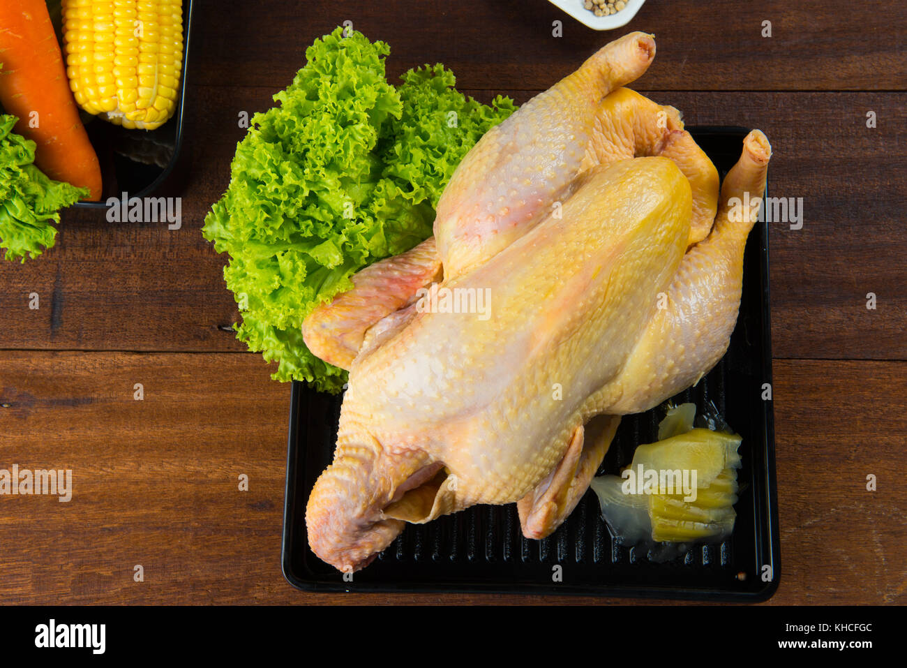 asian hot pot with chicken Stock Photo - Alamy