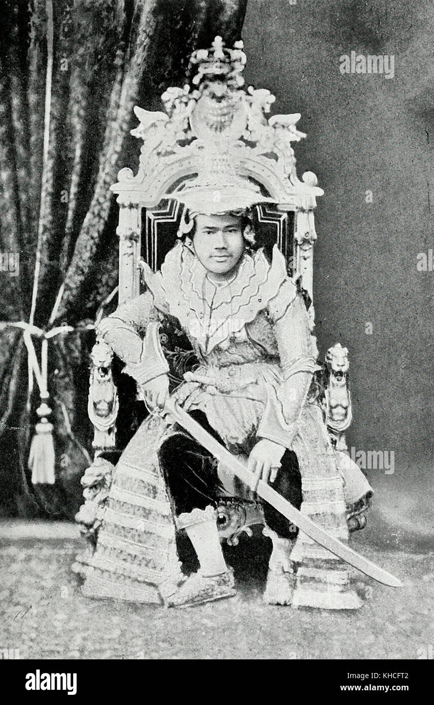 King Thibaw in Court Dress, Burma, circa 1880 Stock Photo - Alamy