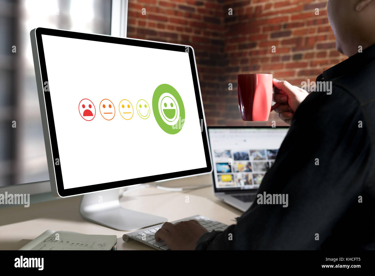 pressing smiley face emoticon The Customer Service Target Business ...