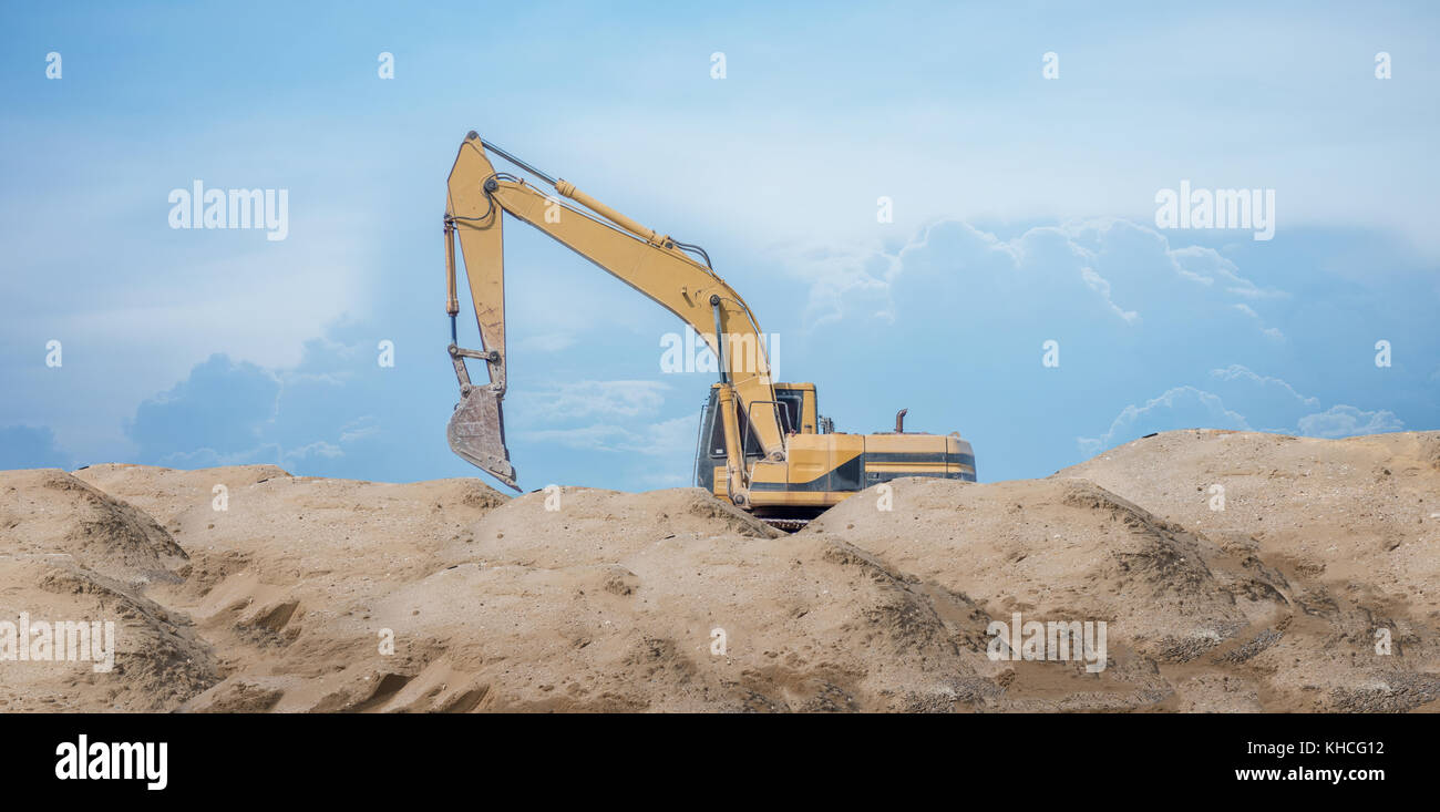man work construction site excavator earthmoving Stock Photo - Alamy