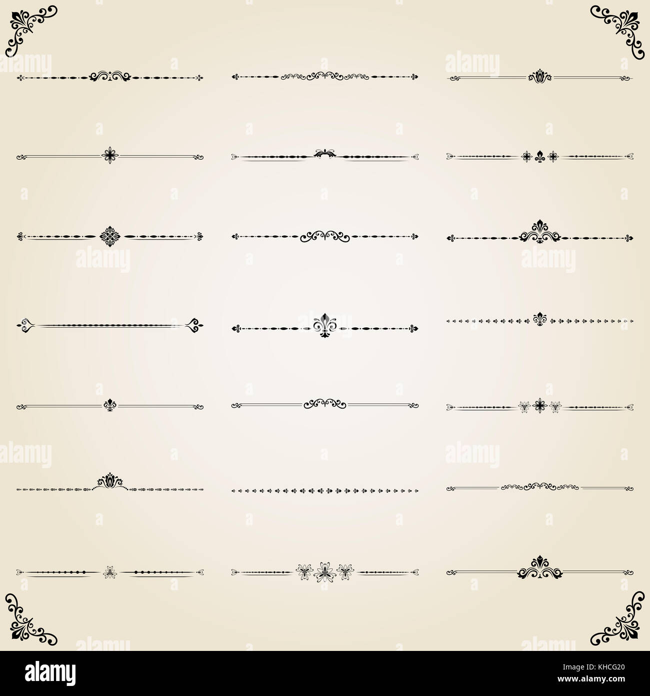 Vintage Set of ector Horizontal Elements Stock Photo - Alamy