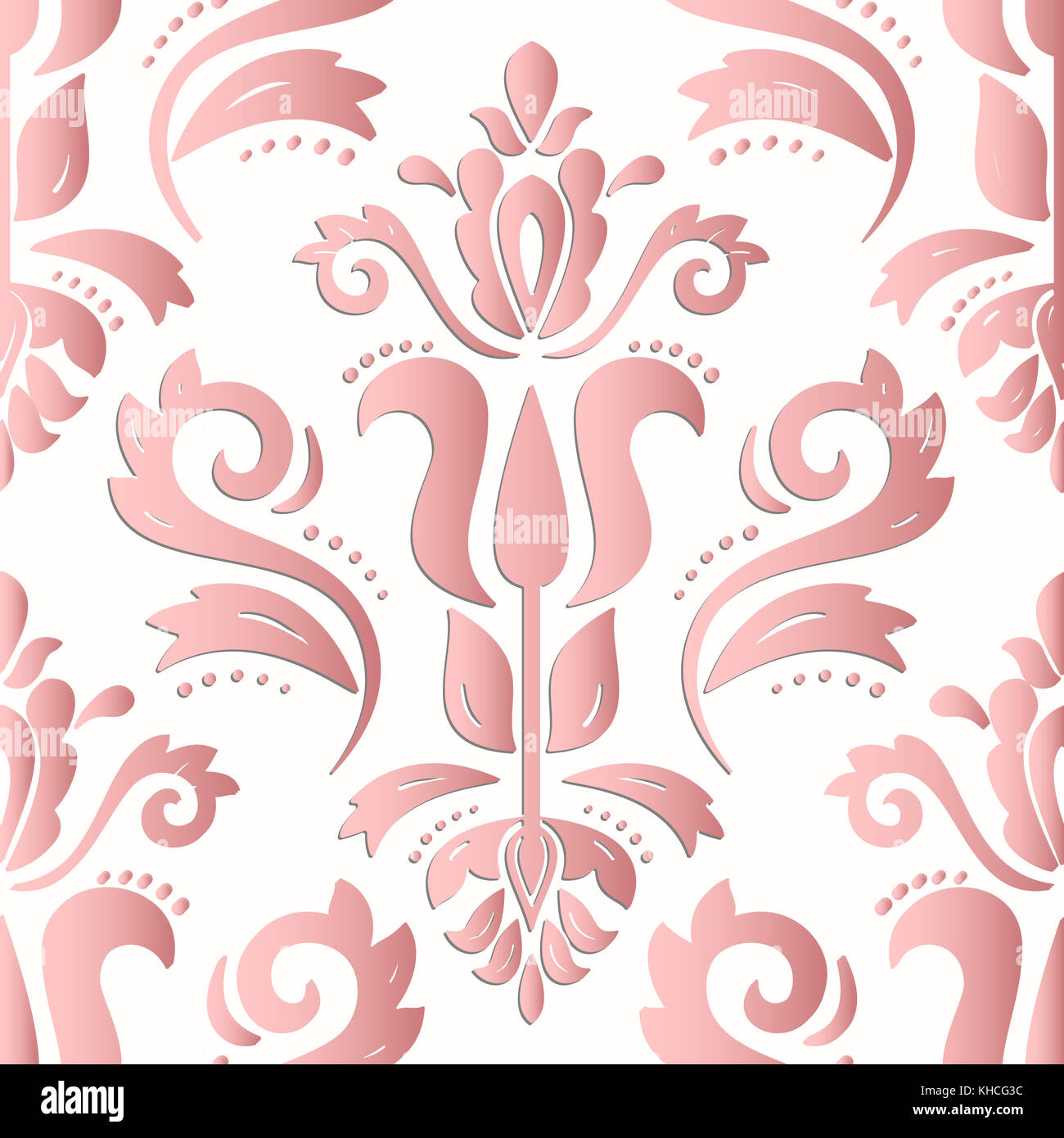 Seamless Oriental Pattern With 3D Elements Stock Photo - Alamy