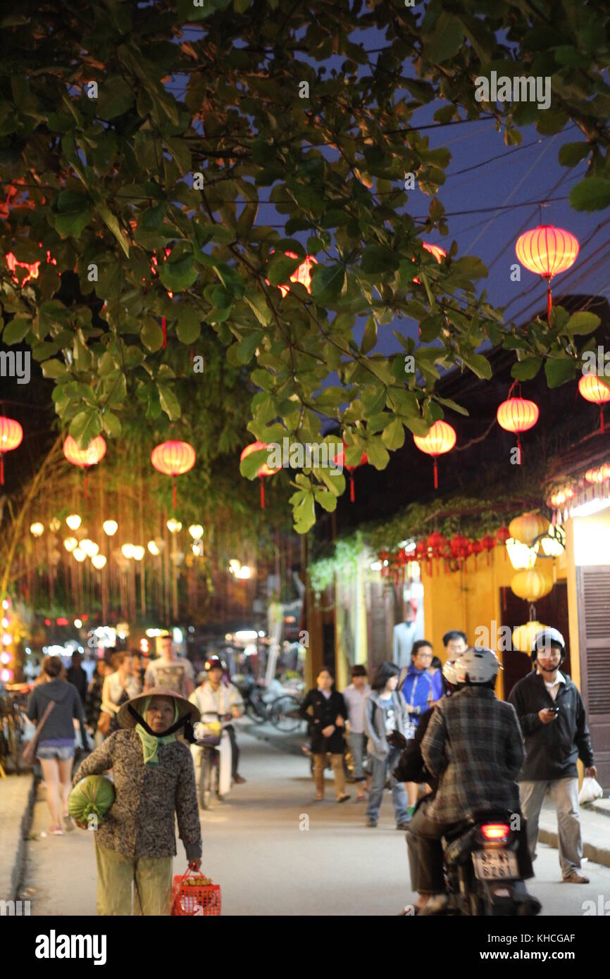 Hoi An street at night Stock Photo - Alamy