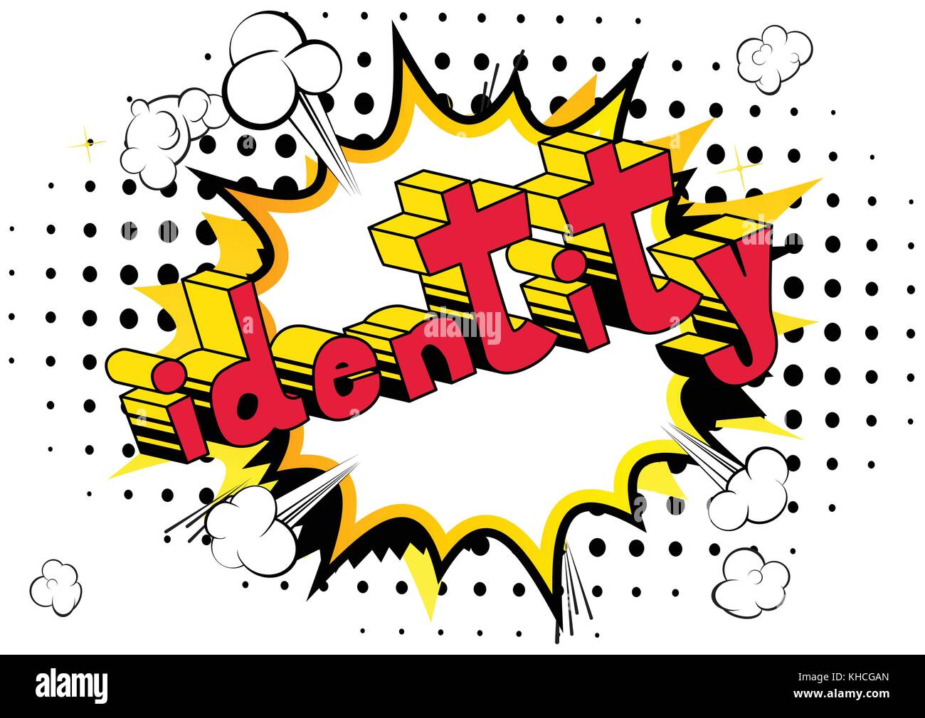 Identity - Comic book style word on abstract background Stock Vector ...