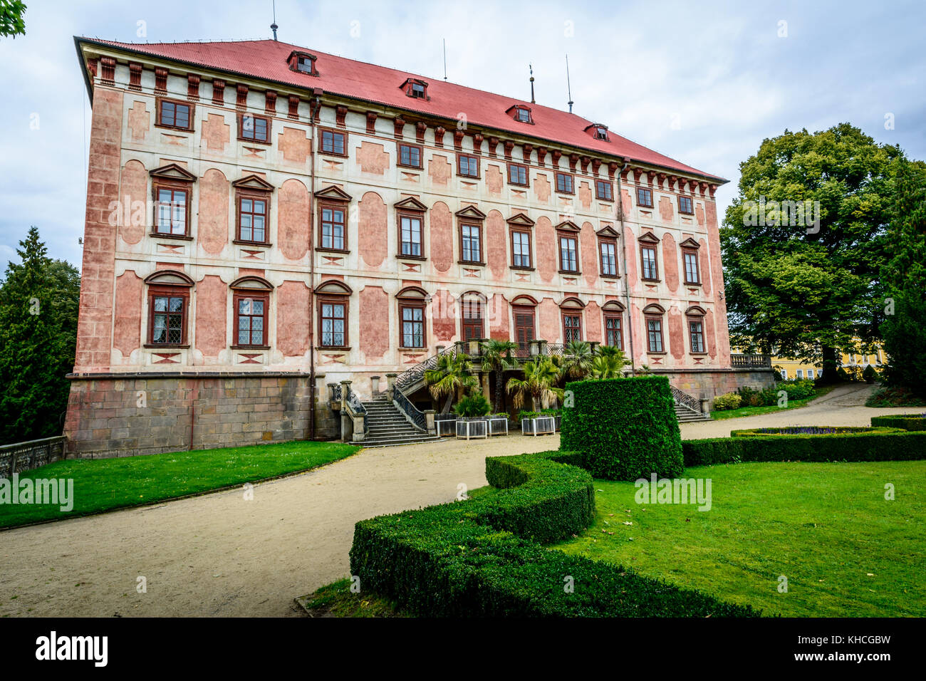 Czech baroque castle Libochovice in sunny day Stock Photo - Alamy