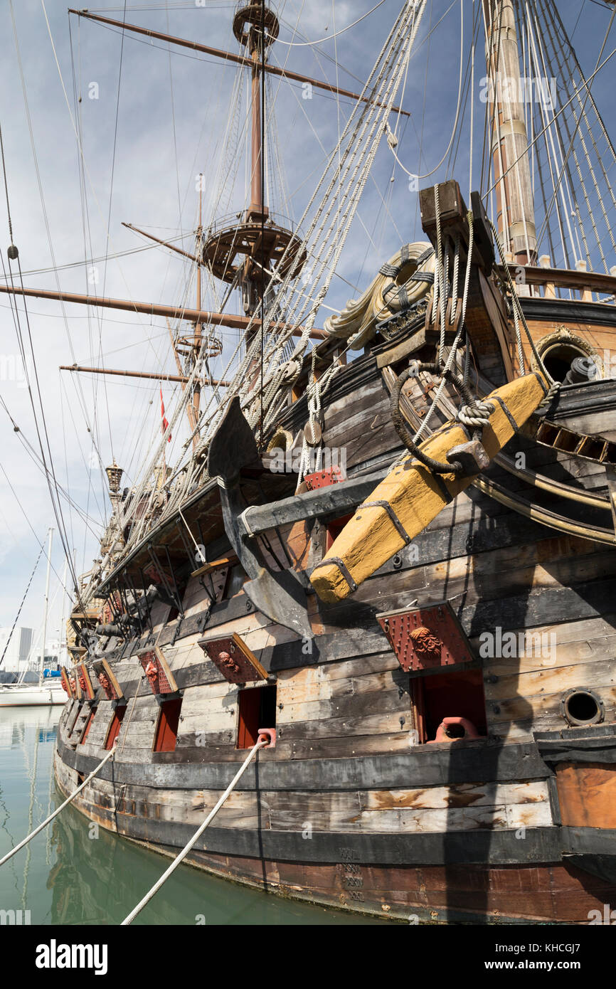 Italy, Genoa, historical galleon at the Porto Antico Stock Photo - Alamy