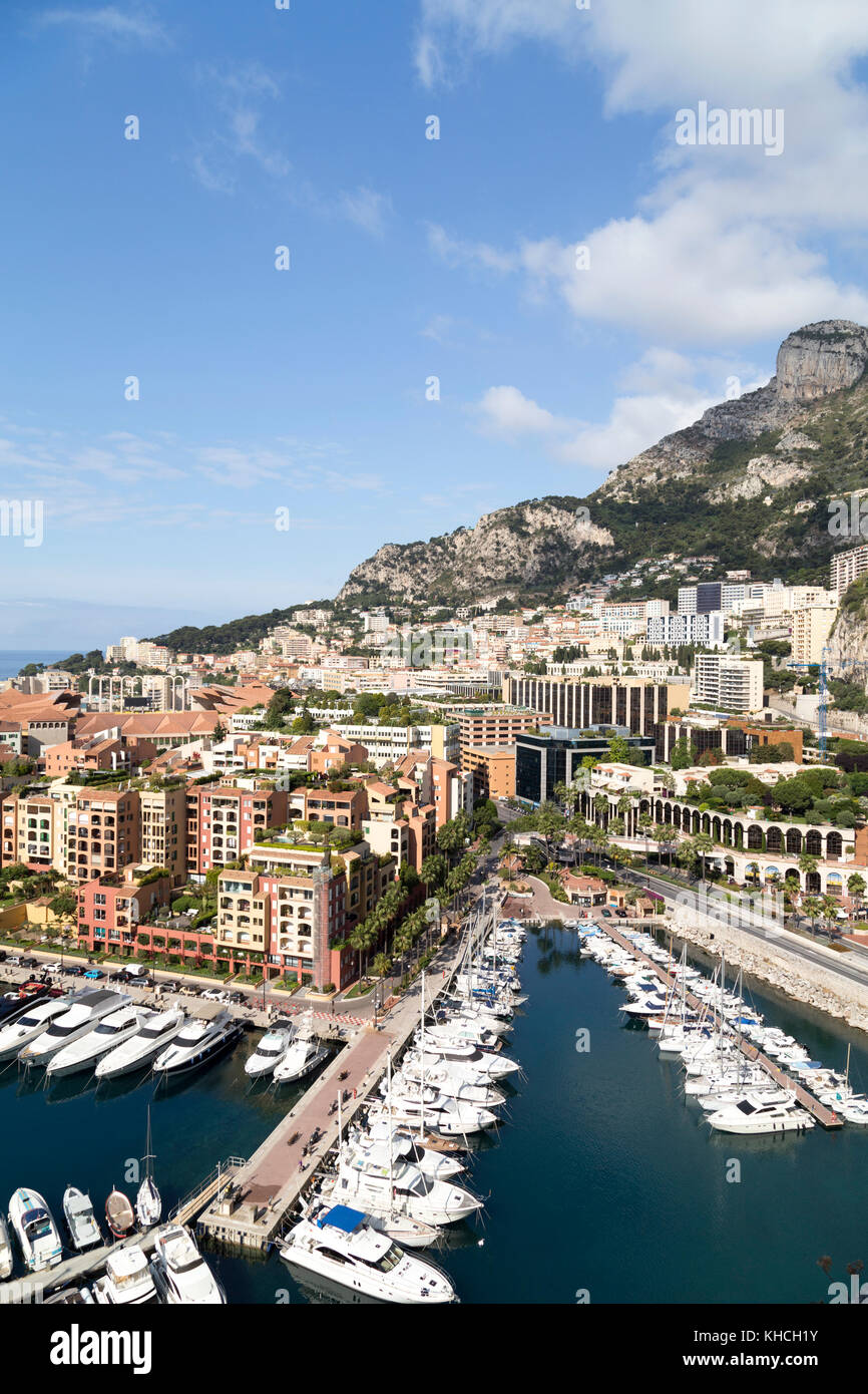 Monaco, view over Port de Fontvieille from the palace grounds Stock ...