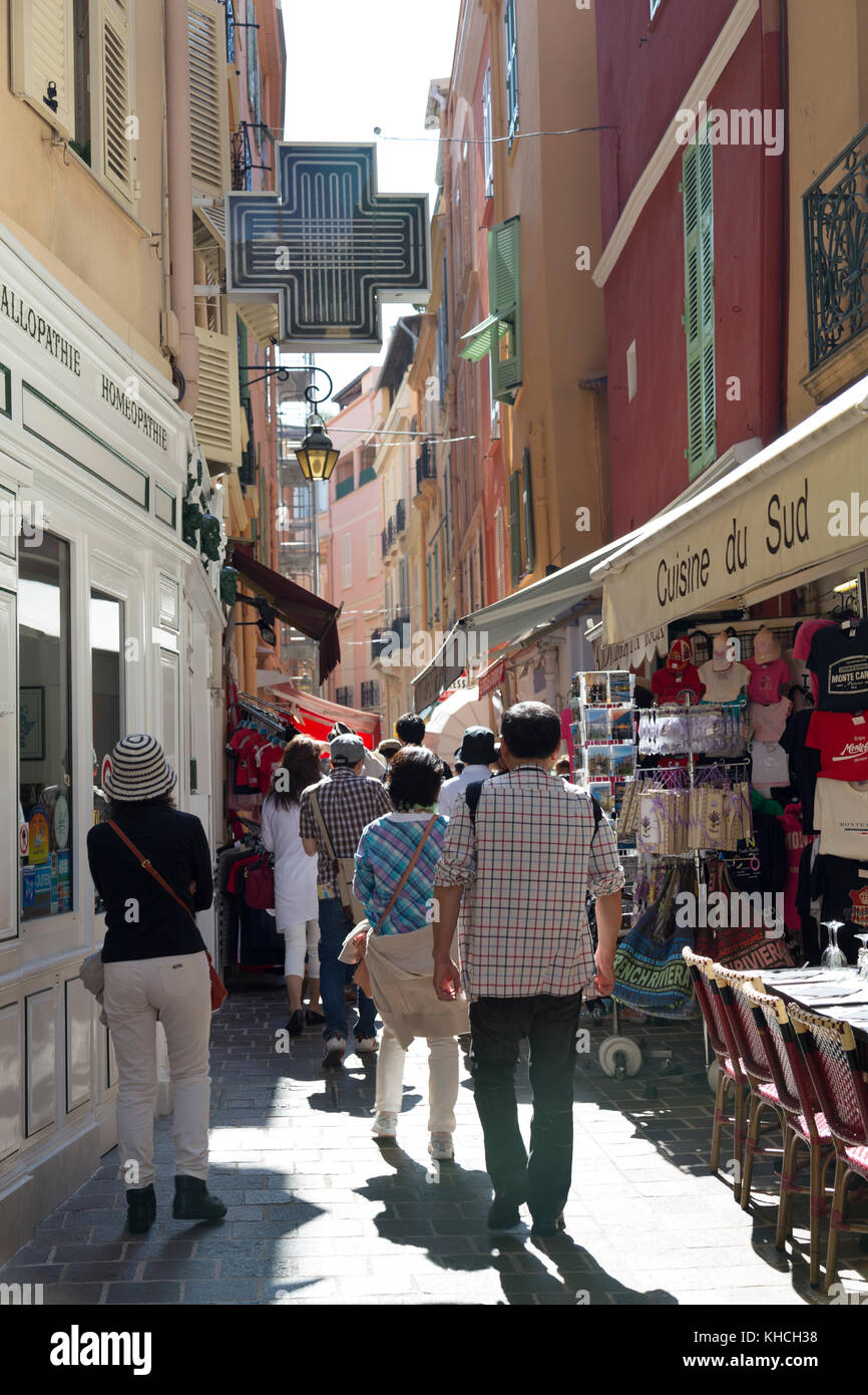 Monaco, busy narrow streets near the Palace Stock Photo - Alamy