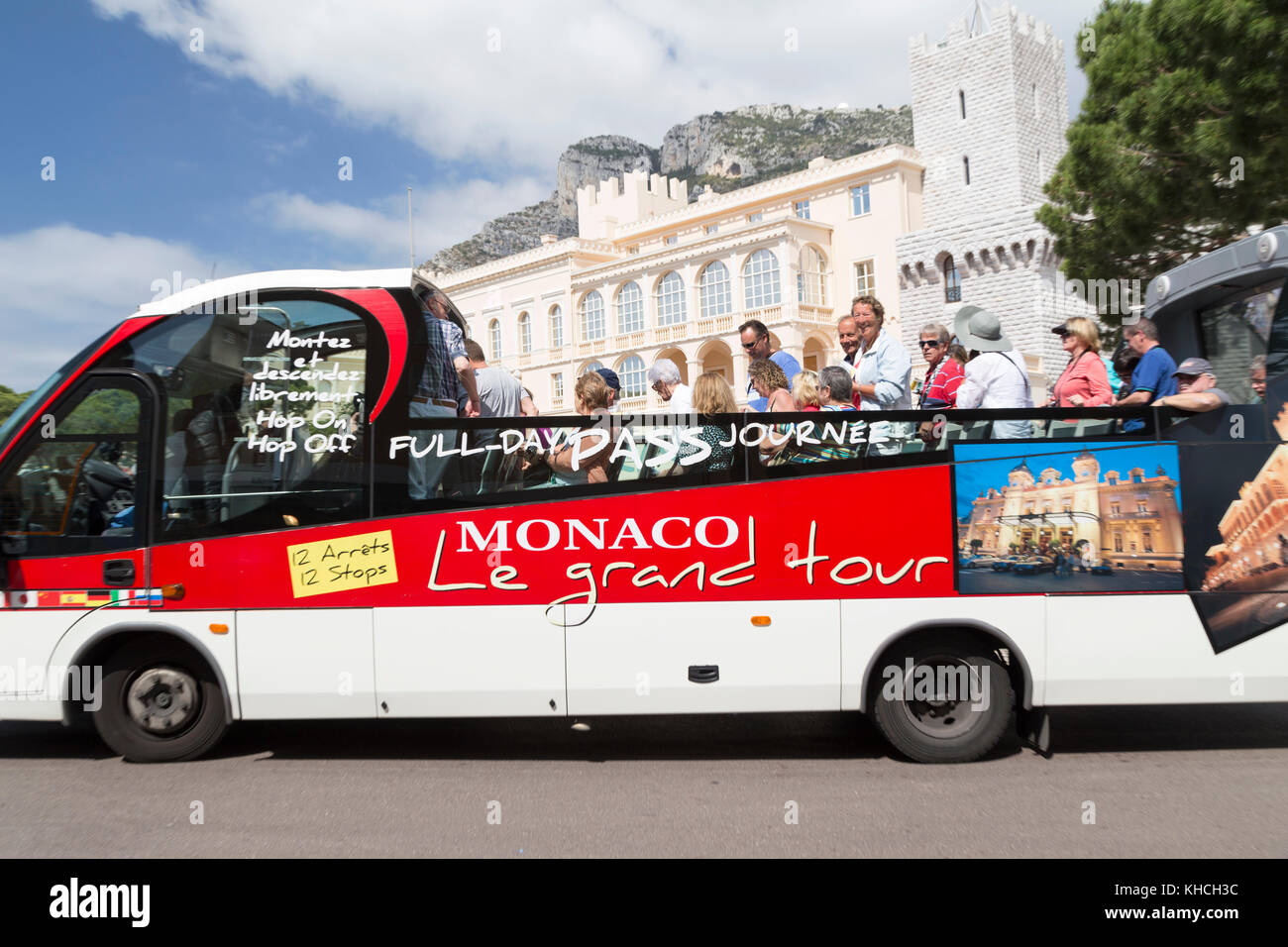Monaco, tour bus outside the Prince's Palace Stock Photo - Alamy