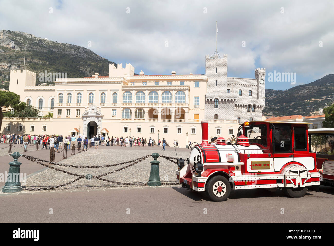 Monaco, tourist train, outside the Prince's Palace Stock Photo - Alamy