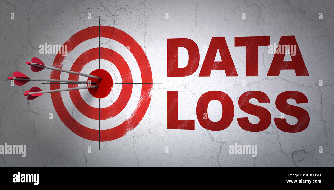 Data concept: target and Data Loss on wall background Stock Photo - Alamy
