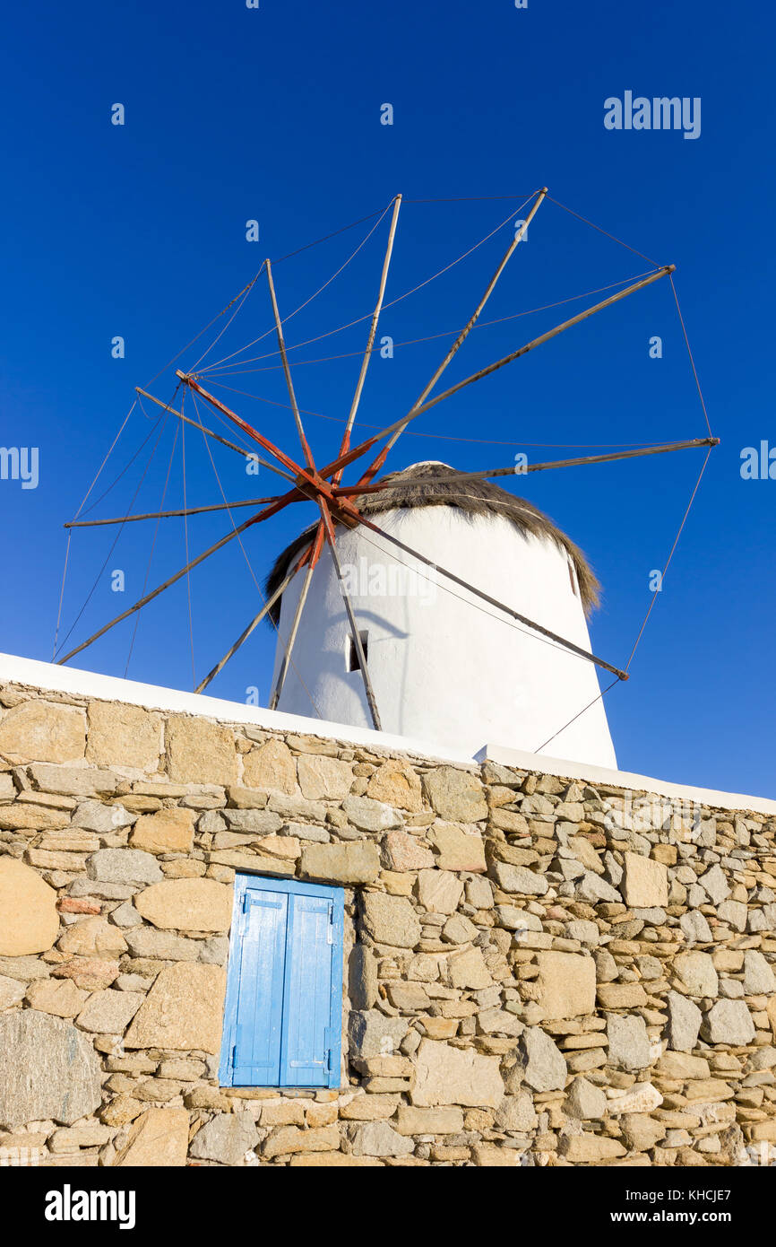 old traditional windmill in Mykonos island,Greece Stock Photo - Alamy