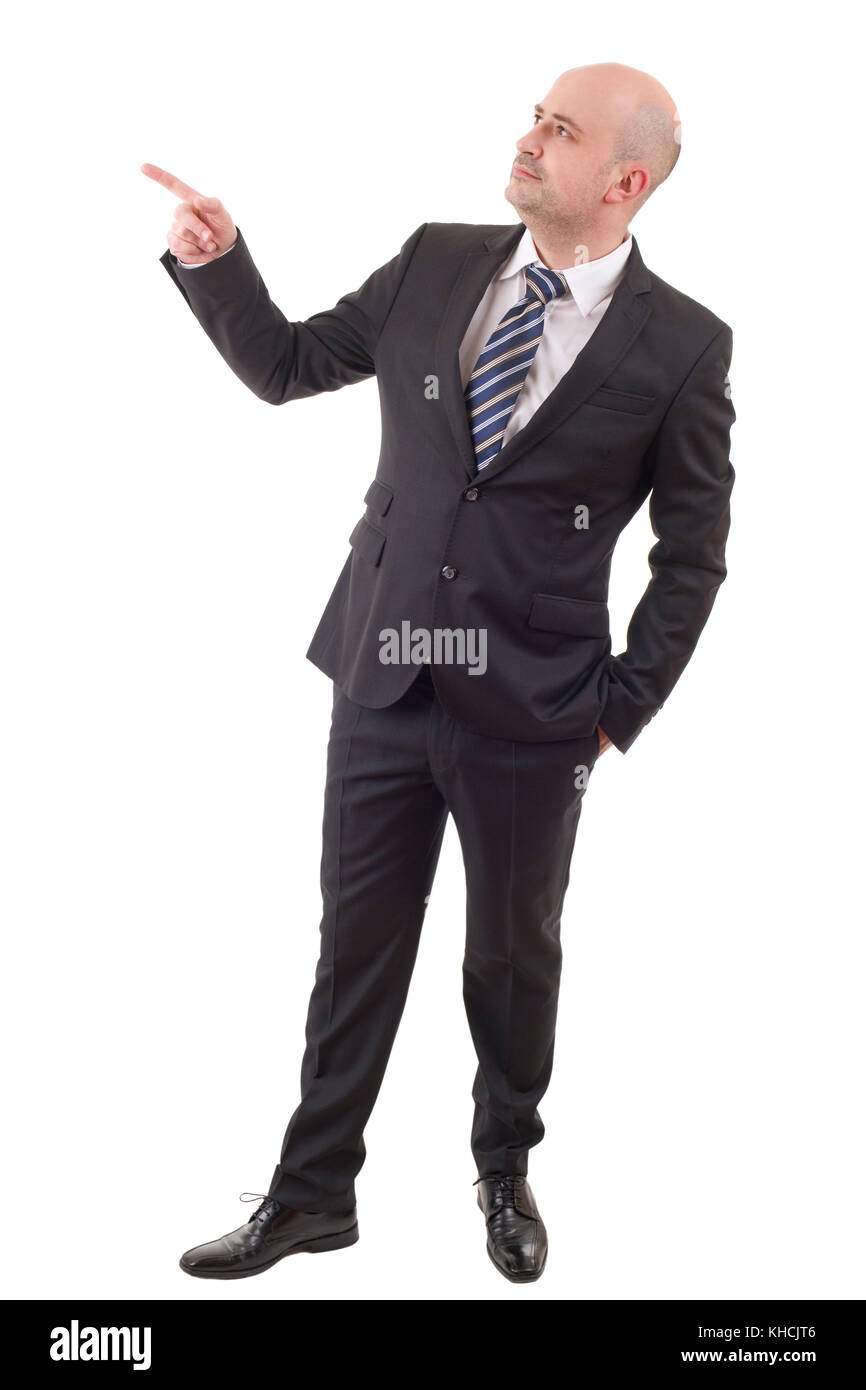 businessman full body pointing isolated on white background Stock Photo ...