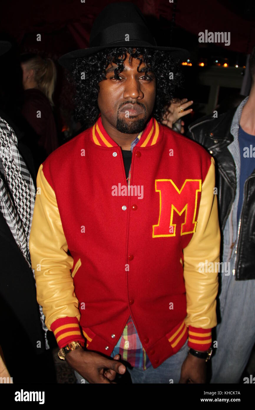Kanye West attends the Halloween party at Darby in New York City ...