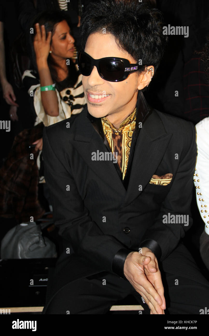 Prince attends the Versace H&M event at Pier 57 in New York City ...
