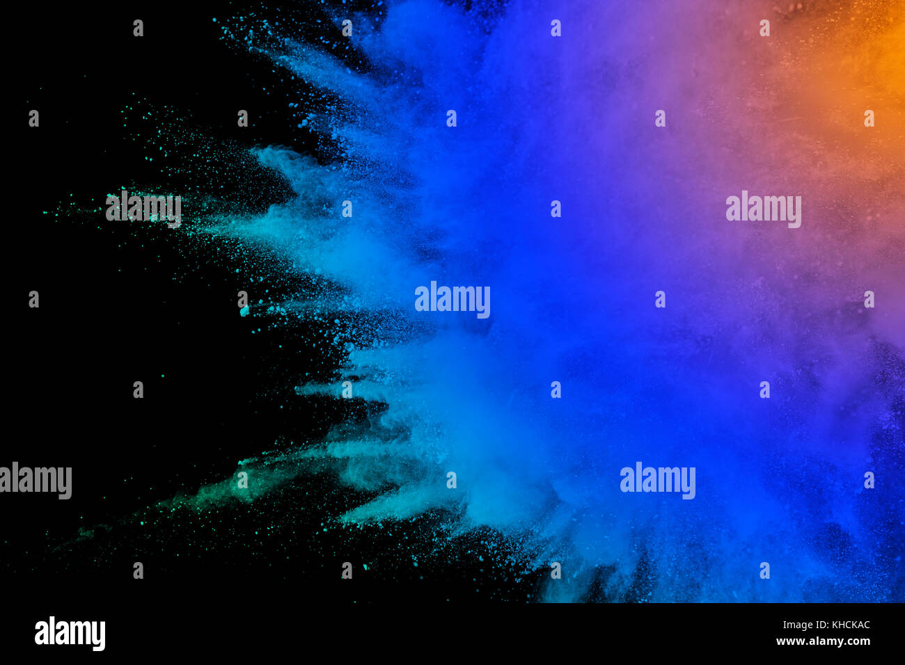 abstract color powder explosion on black background.abstract Freeze ...