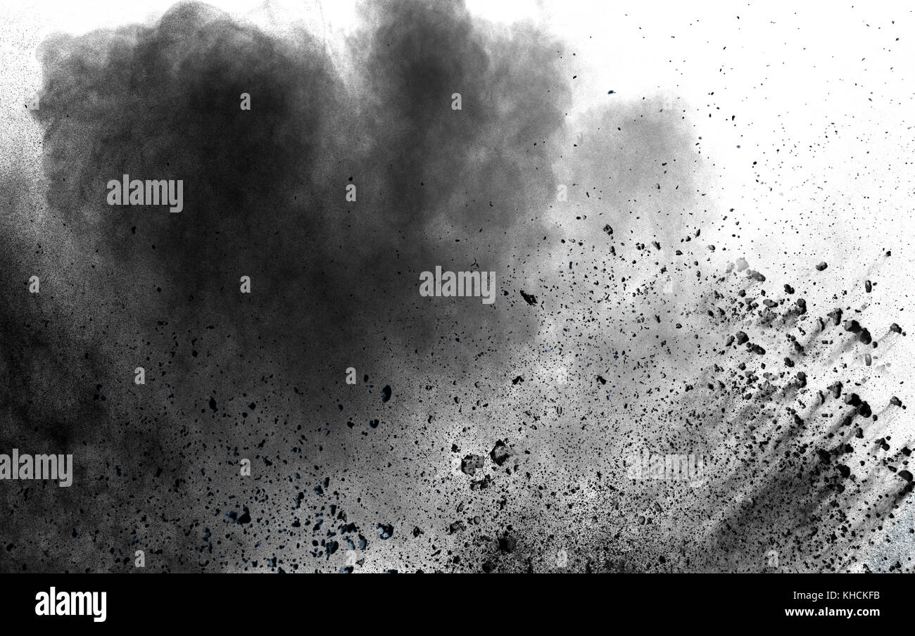 abstract black dust explosion on white background Stock Photo - Alamy