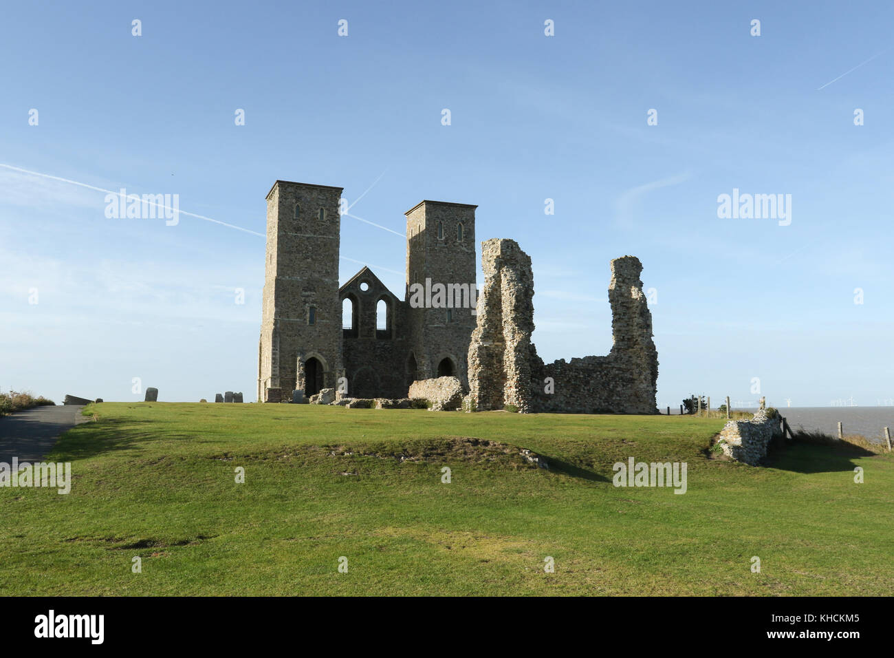 Reculver towers roman saxon shore fort and remains of 12th century ...