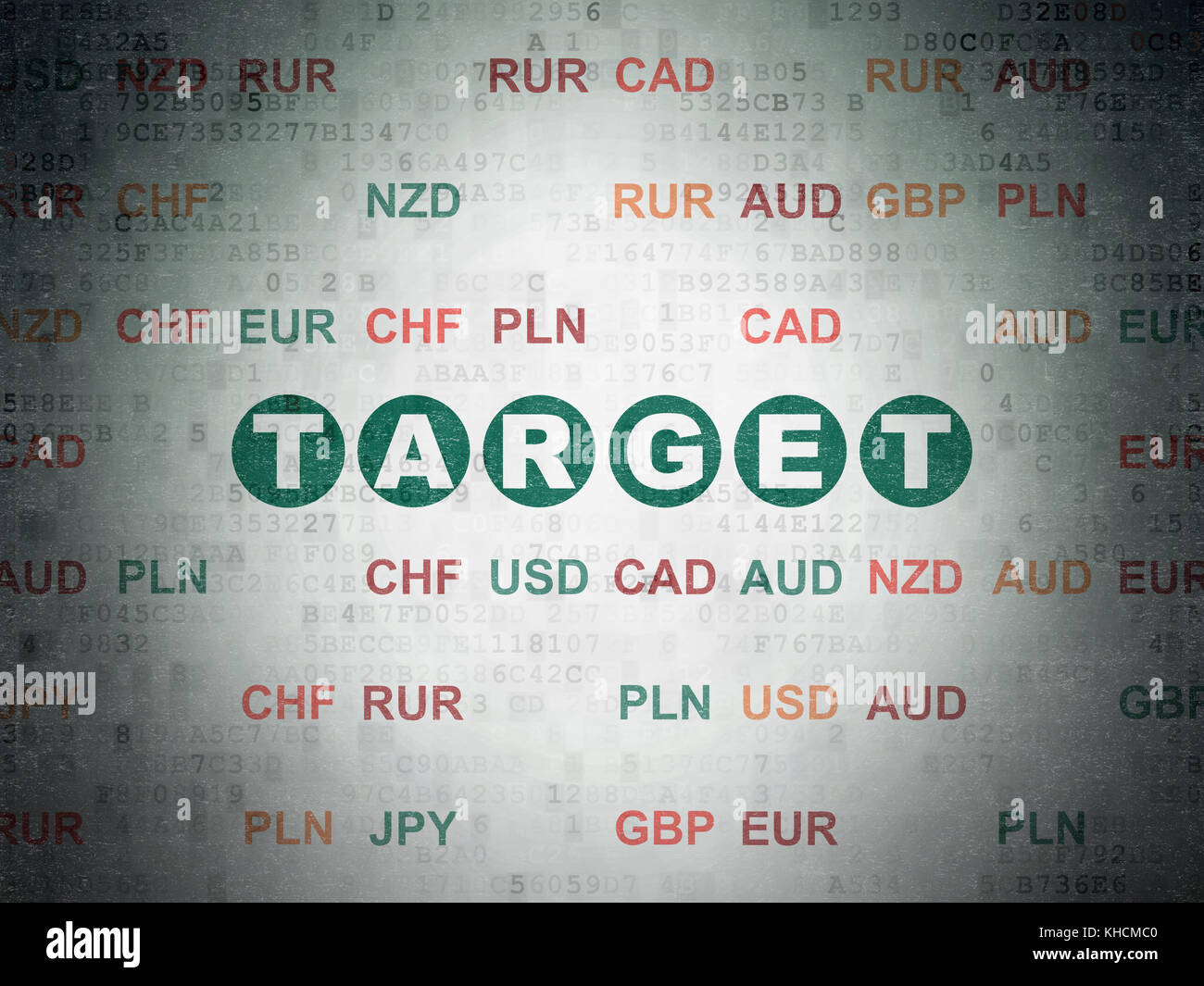 Finance concept: Target on Digital Data Paper background Stock Photo ...