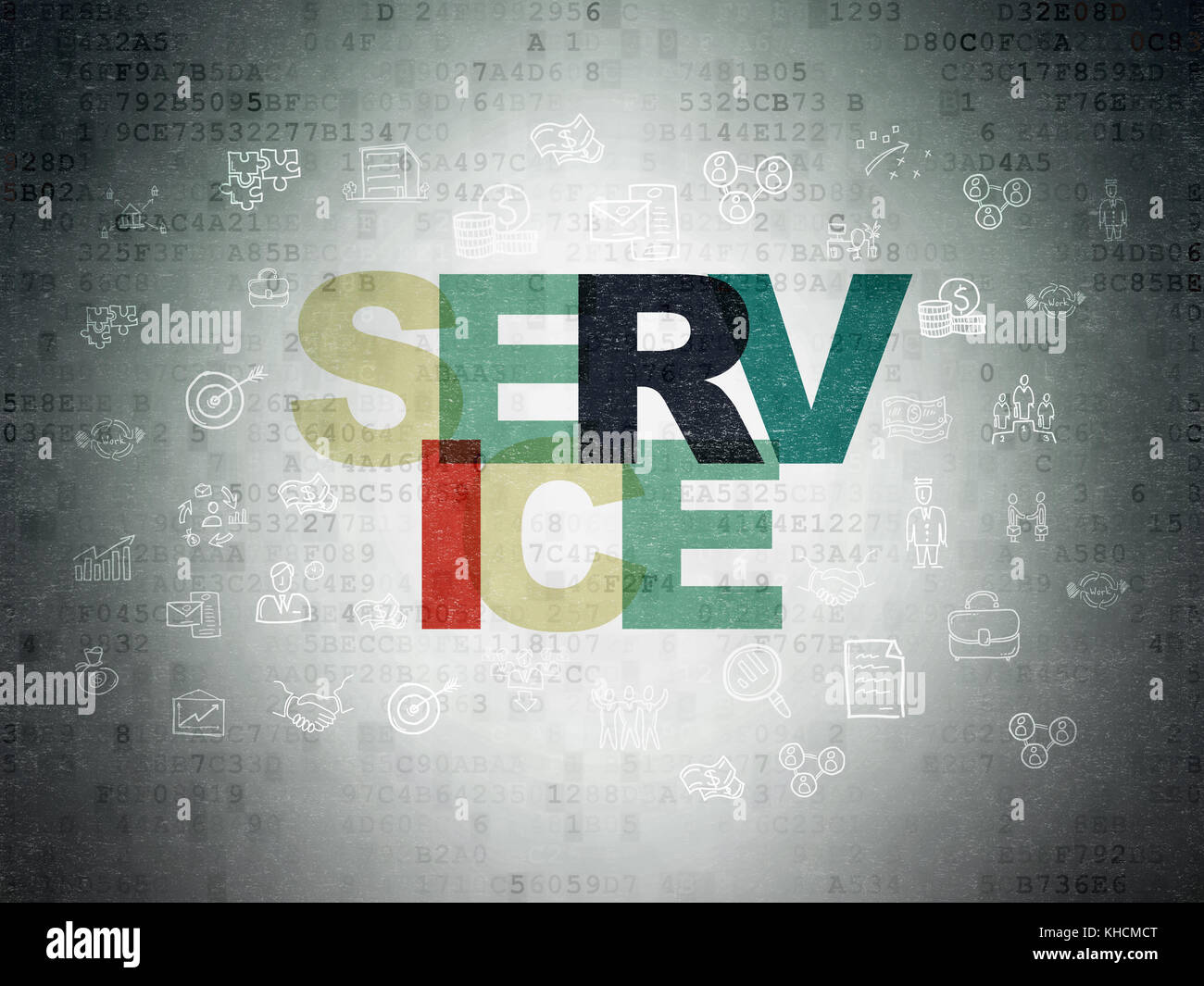 Business concept: Service on Digital Data Paper background Stock Photo ...