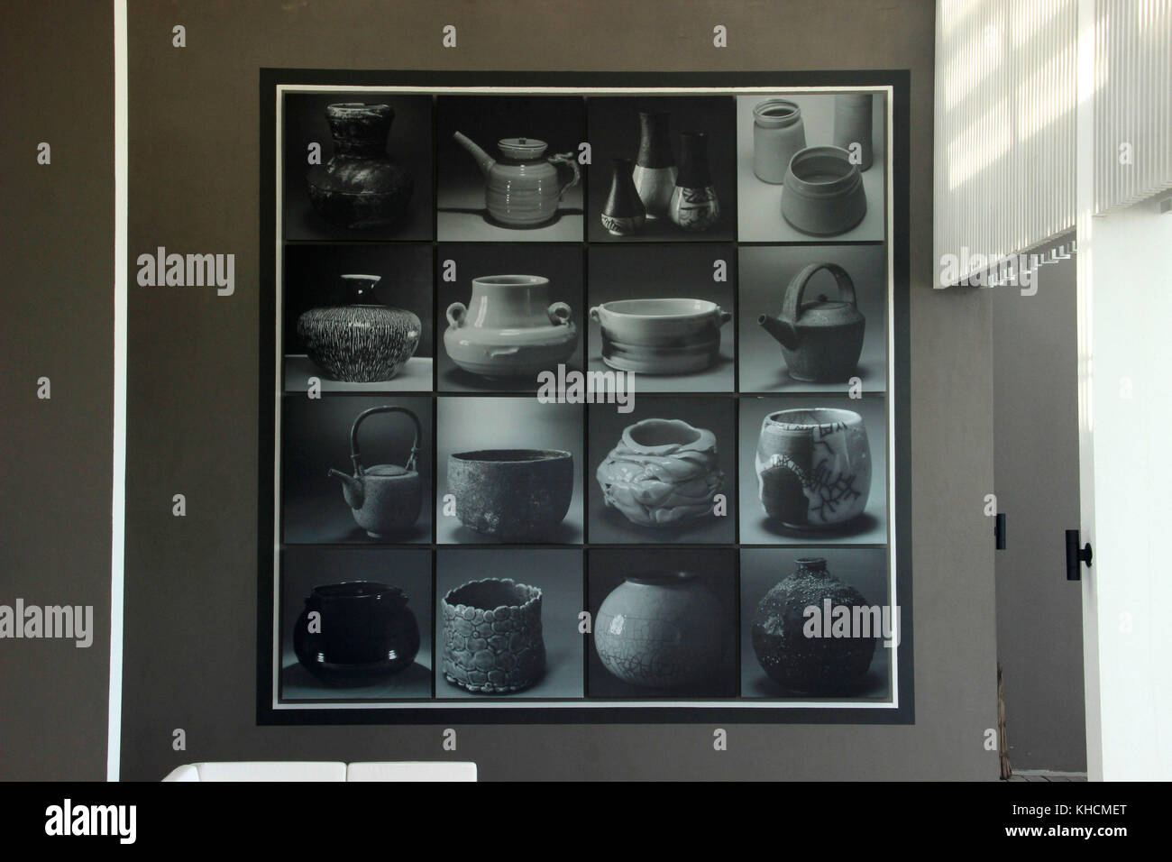 Art photography about pottery in the wall of the reception at the ...