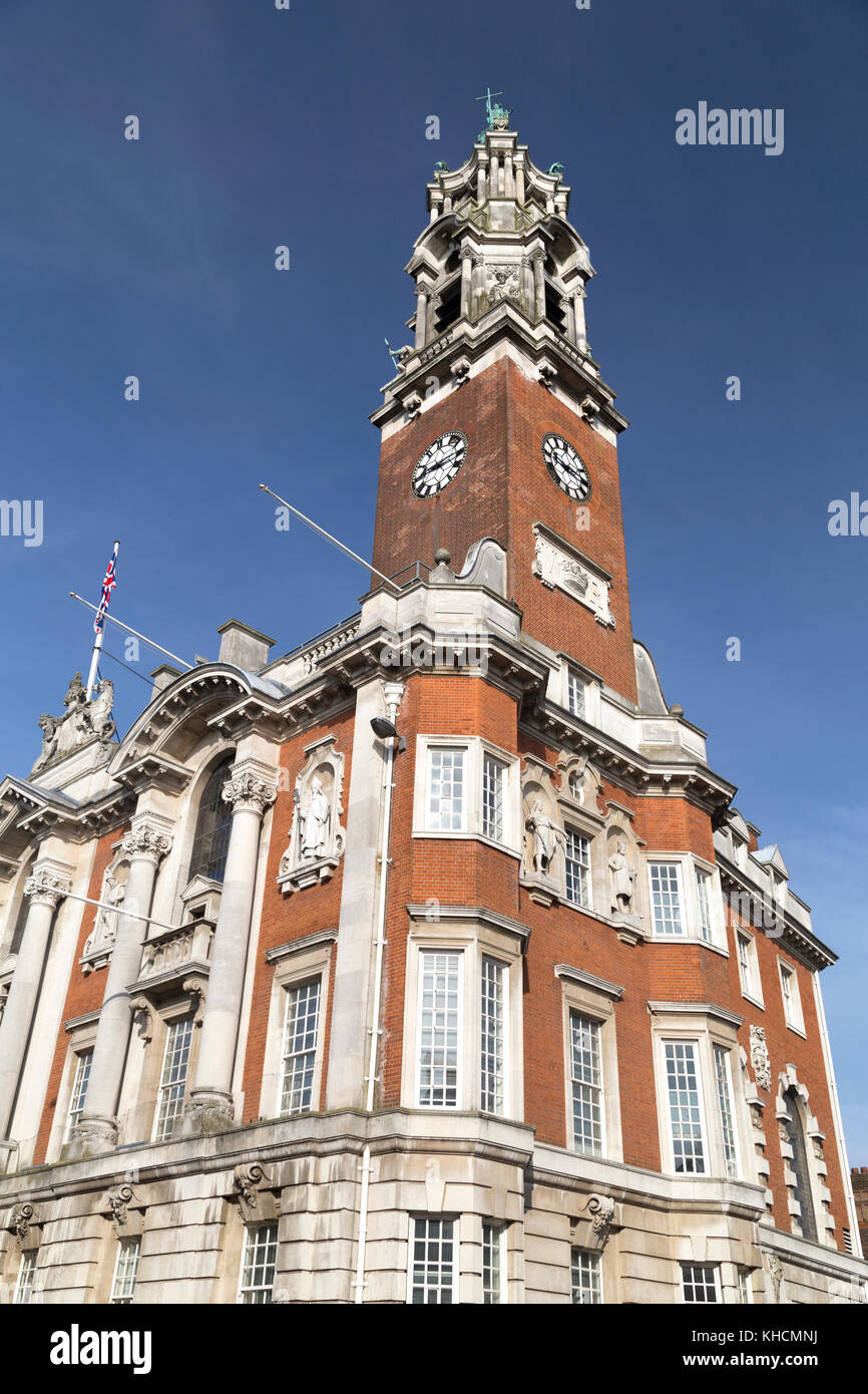 UK, Colchester, town hall and clock tower Stock Photo - Alamy