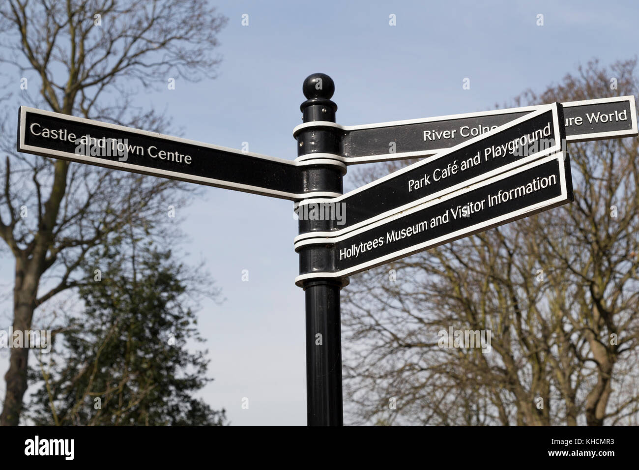 UK, Colchester, tourist signpost Stock Photo - Alamy