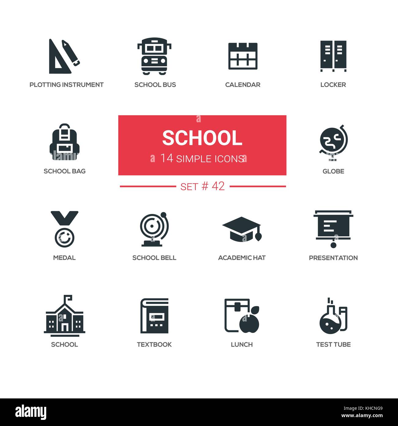 School concept - line design icons set Stock Vector Image & Art - Alamy