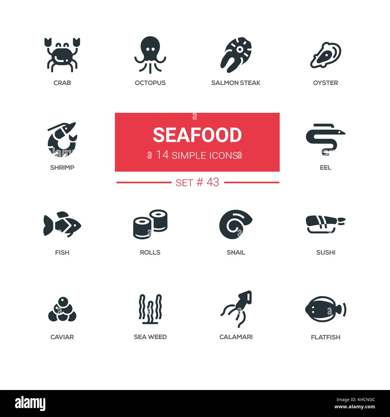 Eel seafood line icon Cut Out Stock Images & Pictures - Alamy