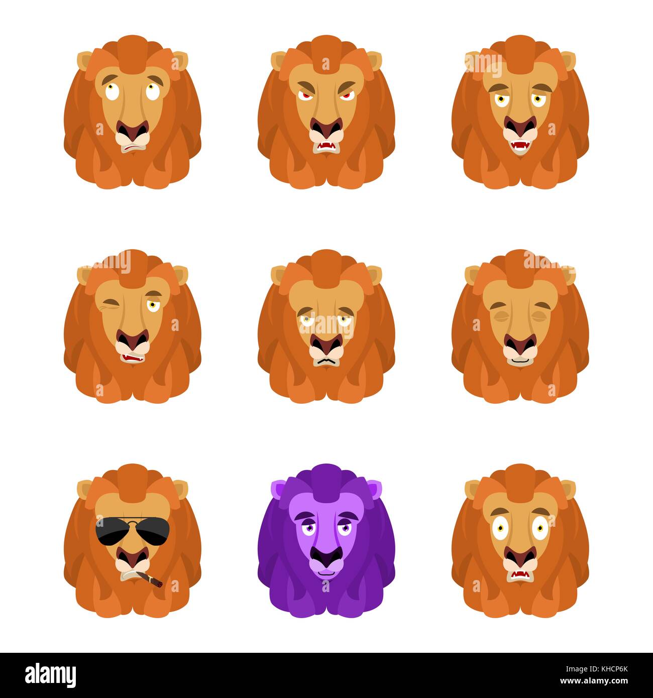 Angry face emoji lion hi-res stock photography and images - Alamy
